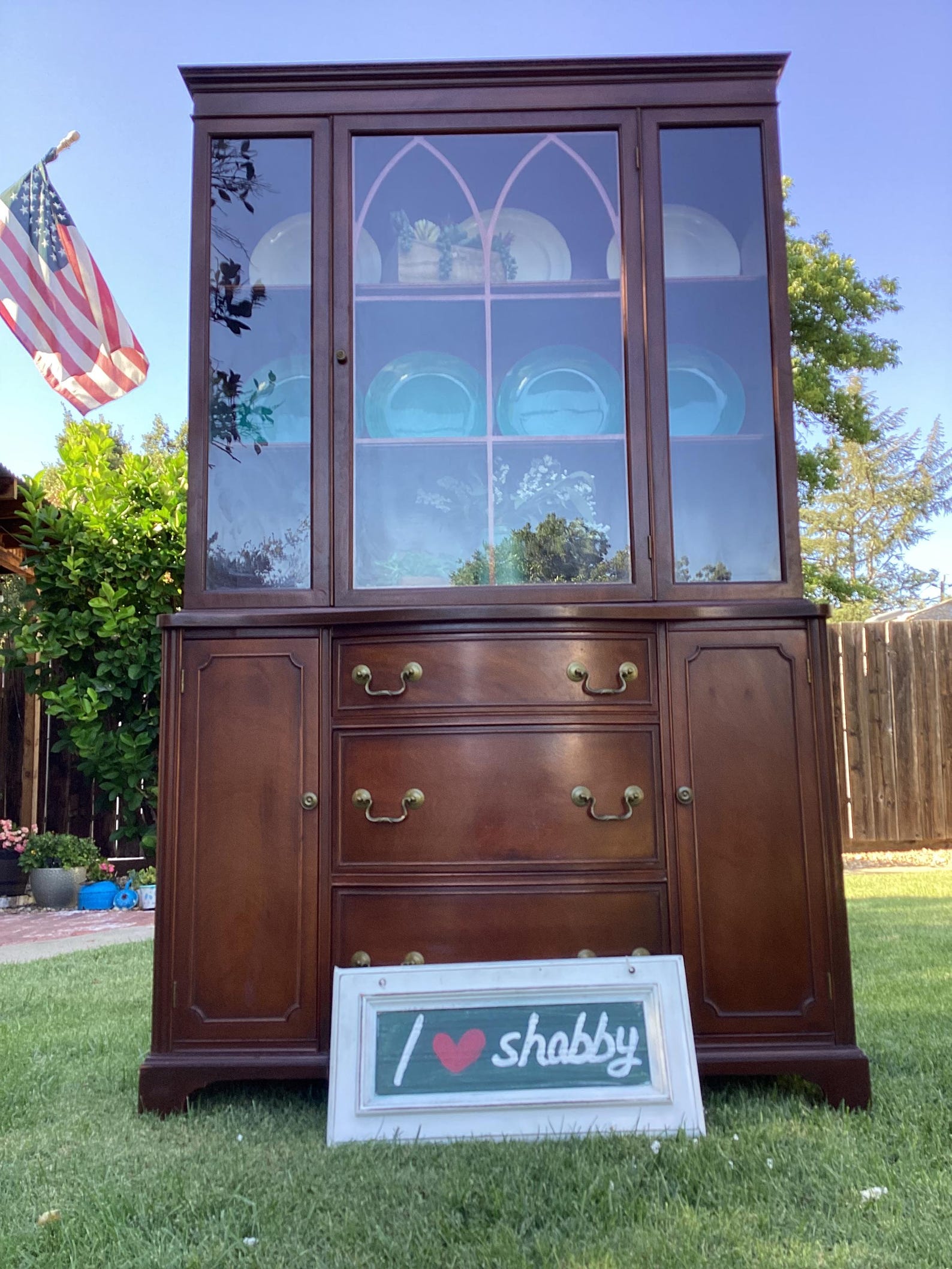 1940s Duncan Phyfe Mahogany Breakfront China Display Cabinet - Etsy