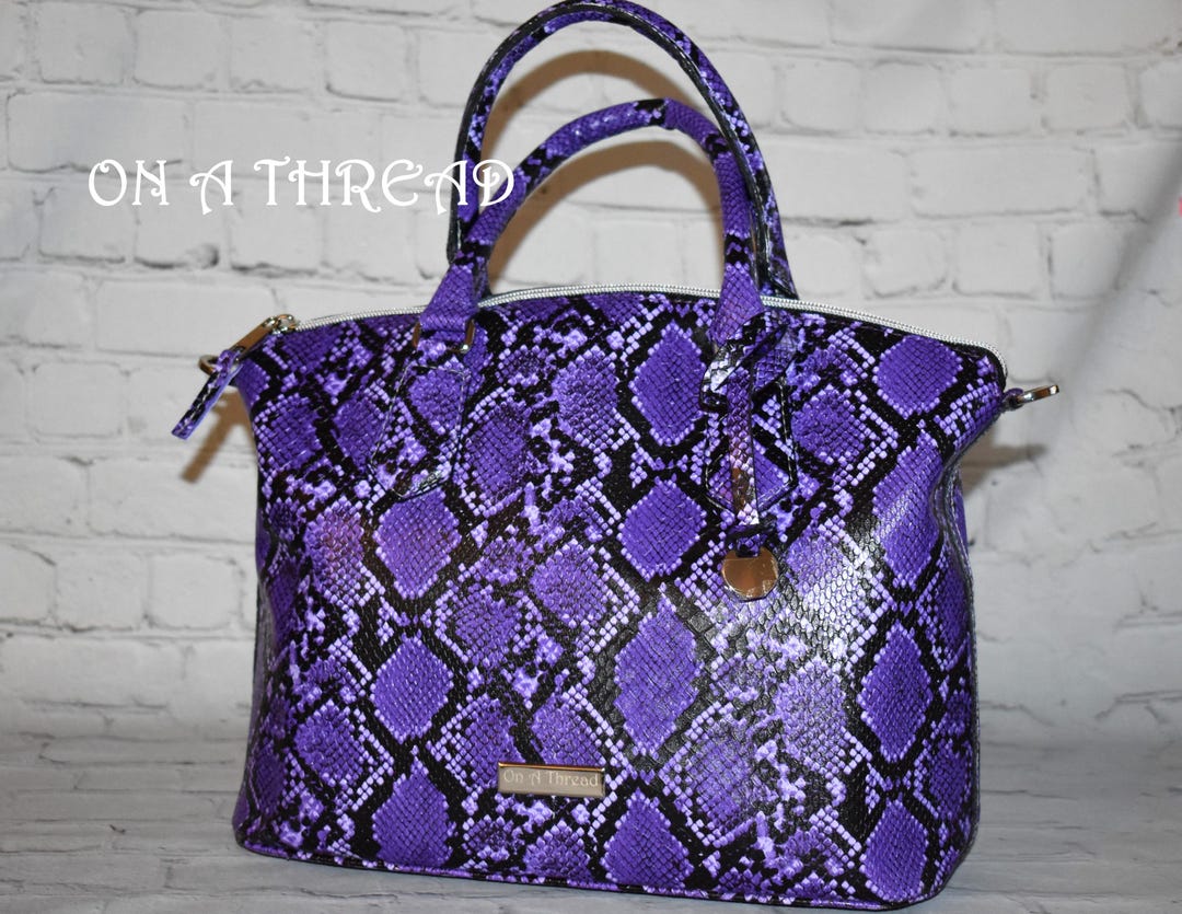 Purple Python Snake Faux Leather Dome Purse: Detachable Strap - Etsy