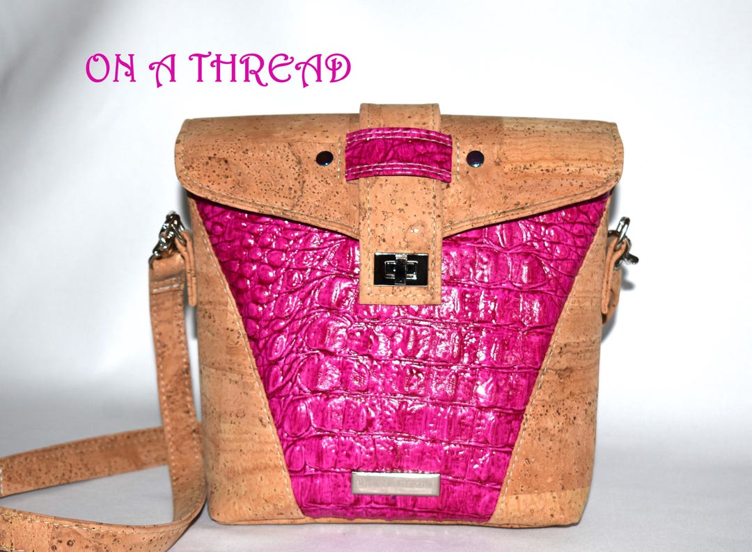 Cork and Leather Crossbody Purse: Hand-dyed Leather, Adjustable Strap ...
