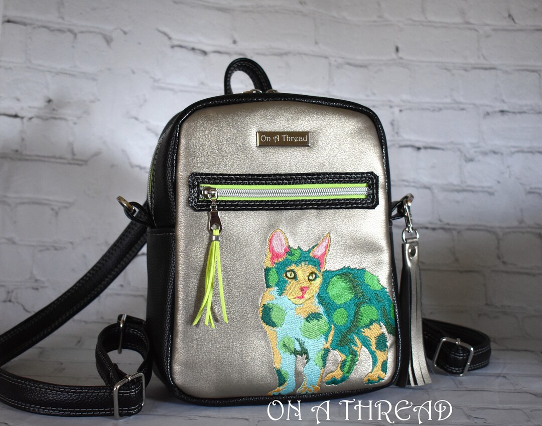 Tula Pink Backpack Tula Pink Embroidered Backpack Black Faux Leather ...