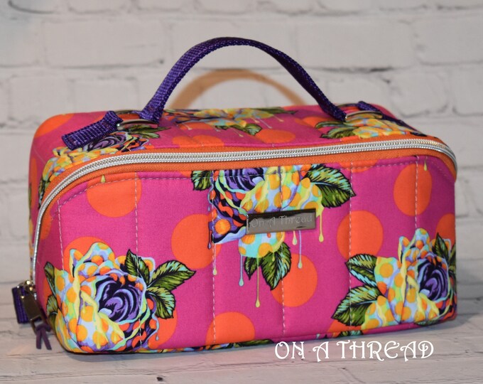 Tula Pink Painted Roses Pouch Tula Pink Quilted Case Large Zip and Grip ...