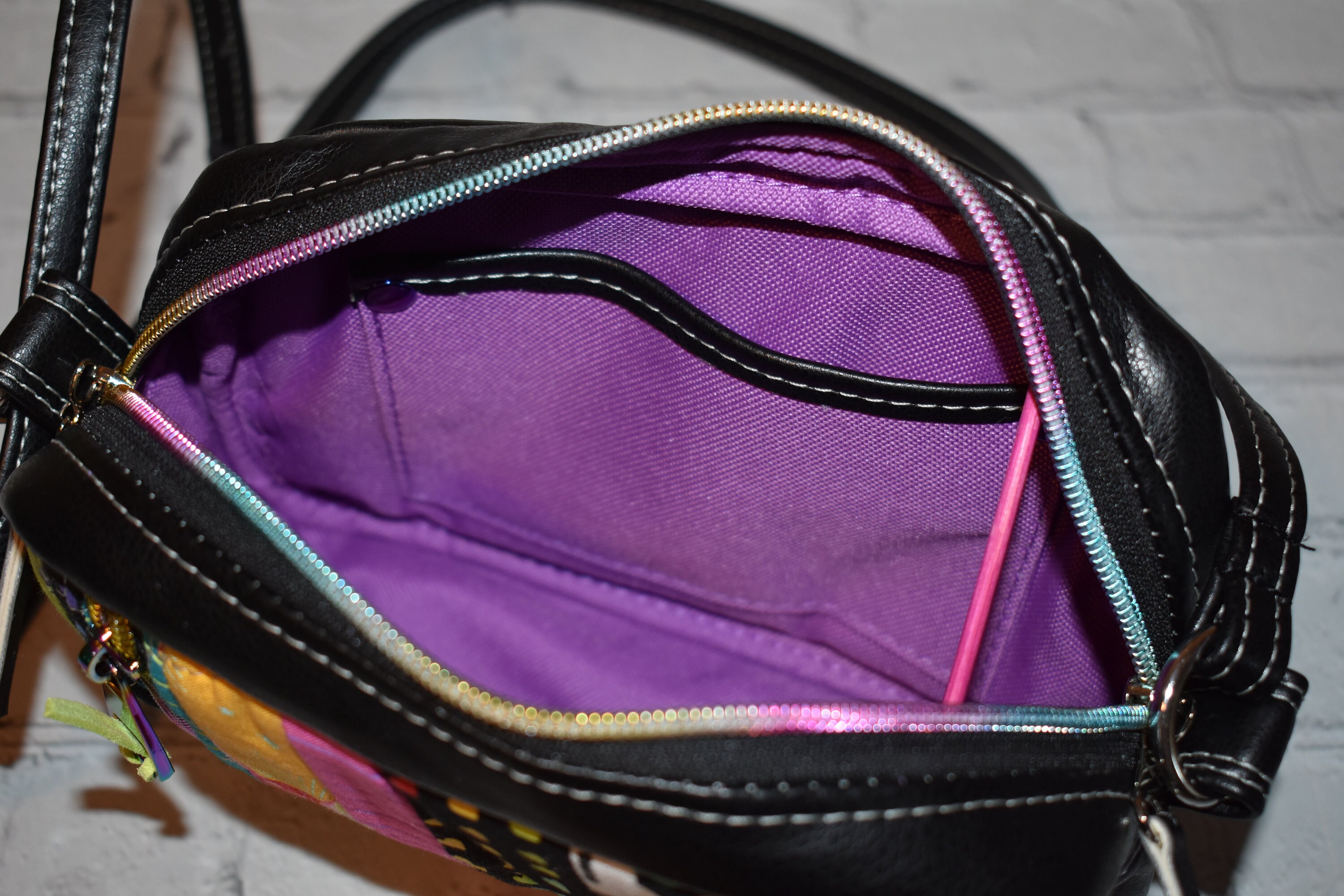 Tula Pink Quilted Crossbody Purse: Faux Leather Small Bag - Etsy
