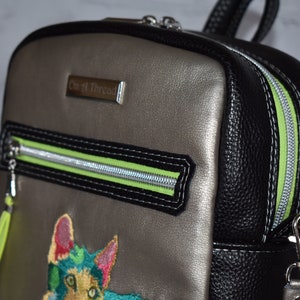 Tula Pink Backpack | Tula Pink Embroidered Backpack | Black Faux ...