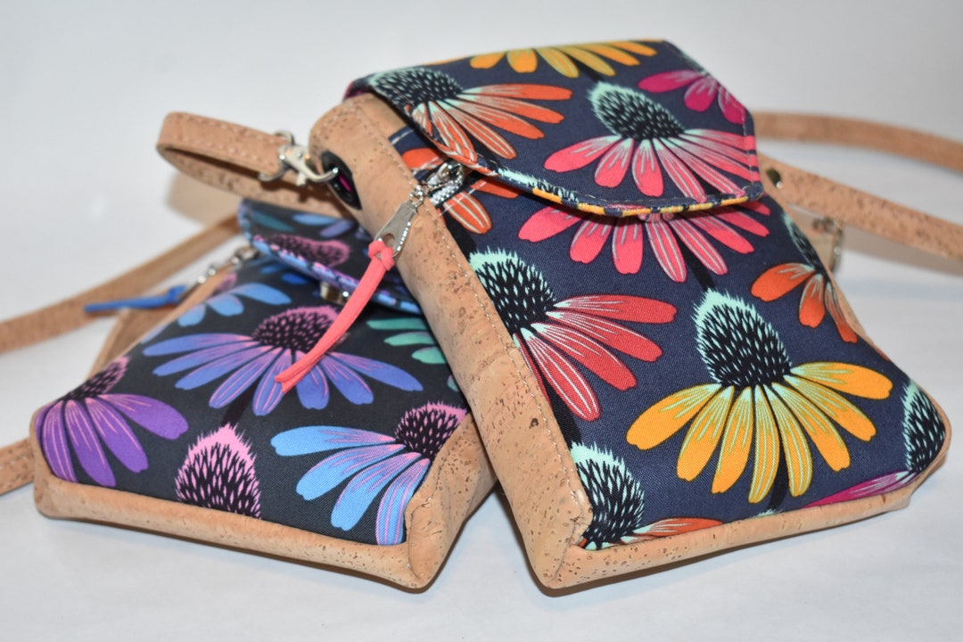 Cork Crossbody Purse: Anna Maria Coneflower Fabric - Etsy