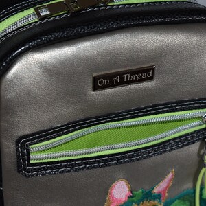 Tula Pink Backpack | Tula Pink Embroidered Backpack | Black Faux ...