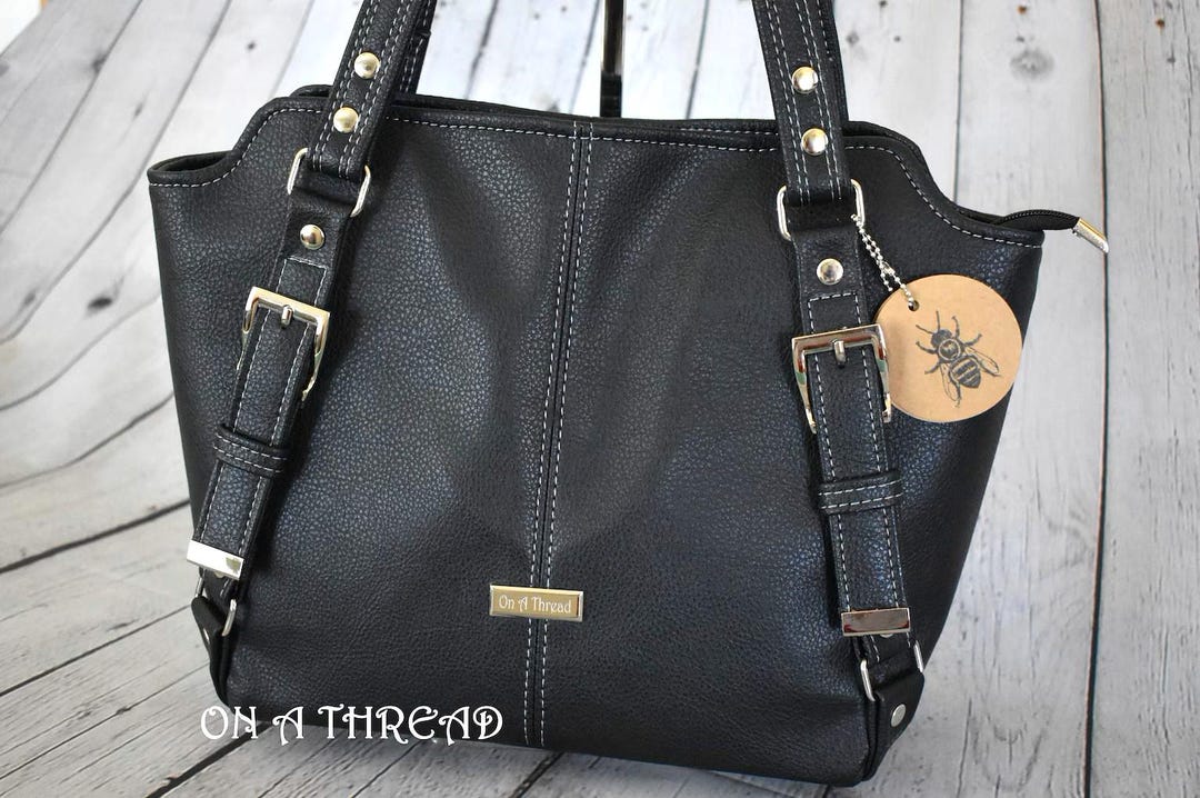 Moonwake Handbag | Black Moonwake Bag | Black Faux Leather Bag | Black ...