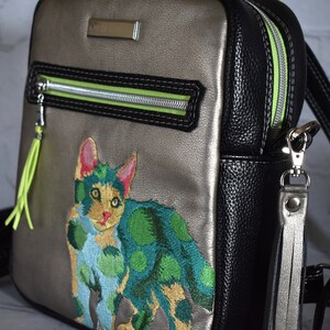 Tula Pink Backpack | Tula Pink Embroidered Backpack | Black Faux ...