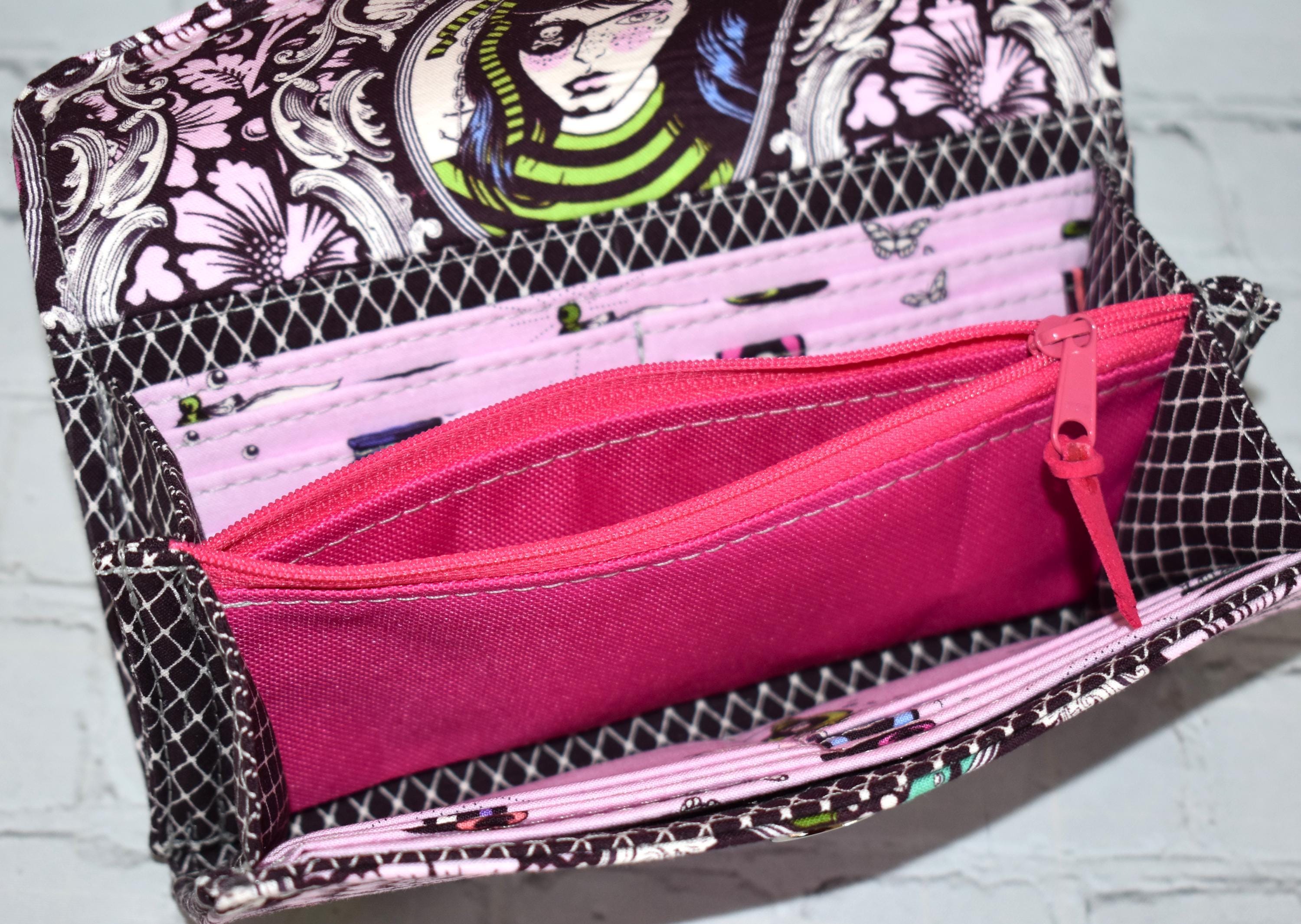 Tula Pink Déjà Vu Envelope Wallet: Cotton Fabric, Magnetic Closure - Etsy