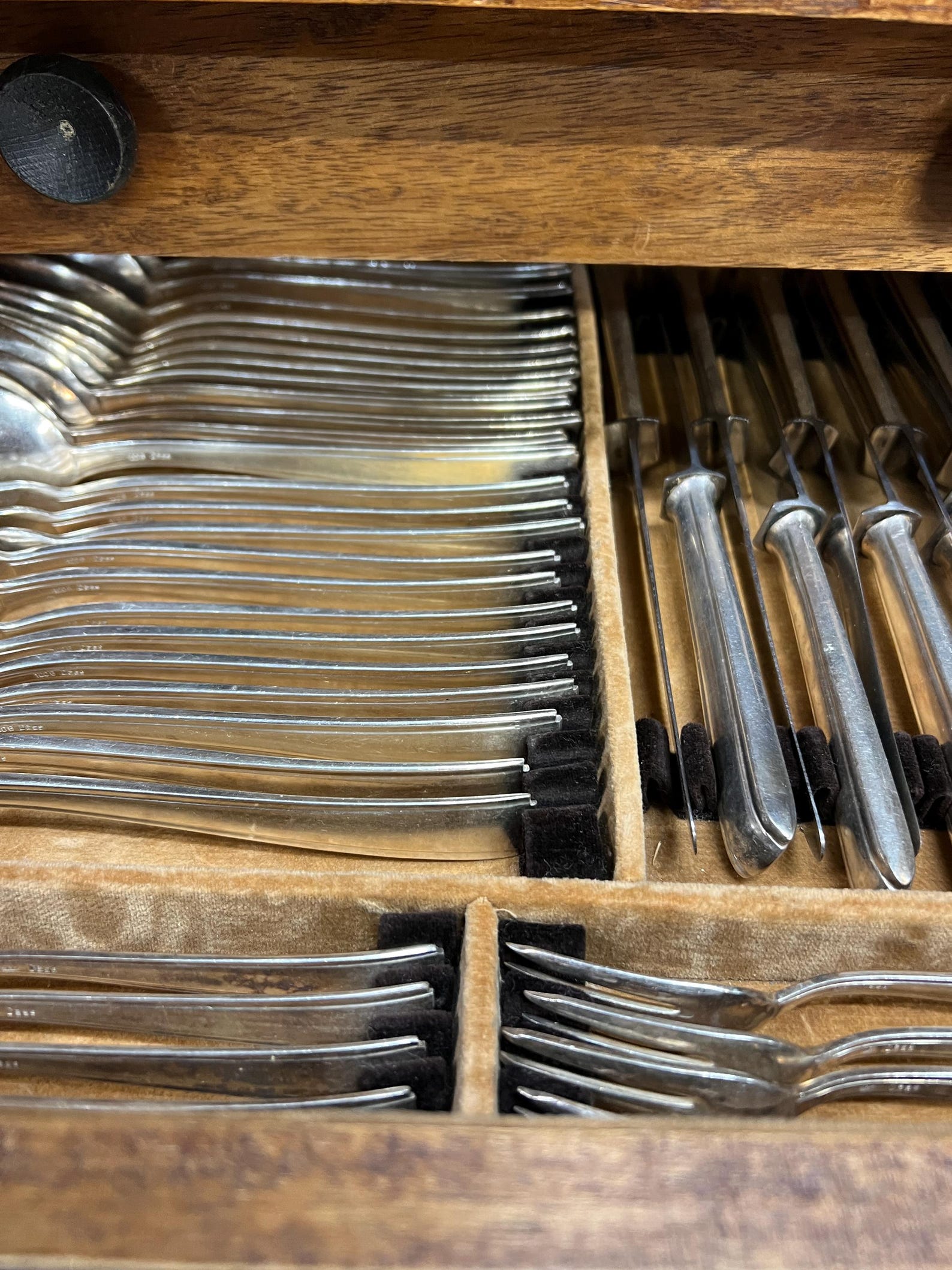 1930-1950 European Silverware Chest, 132piece Silverware (silverplated ...