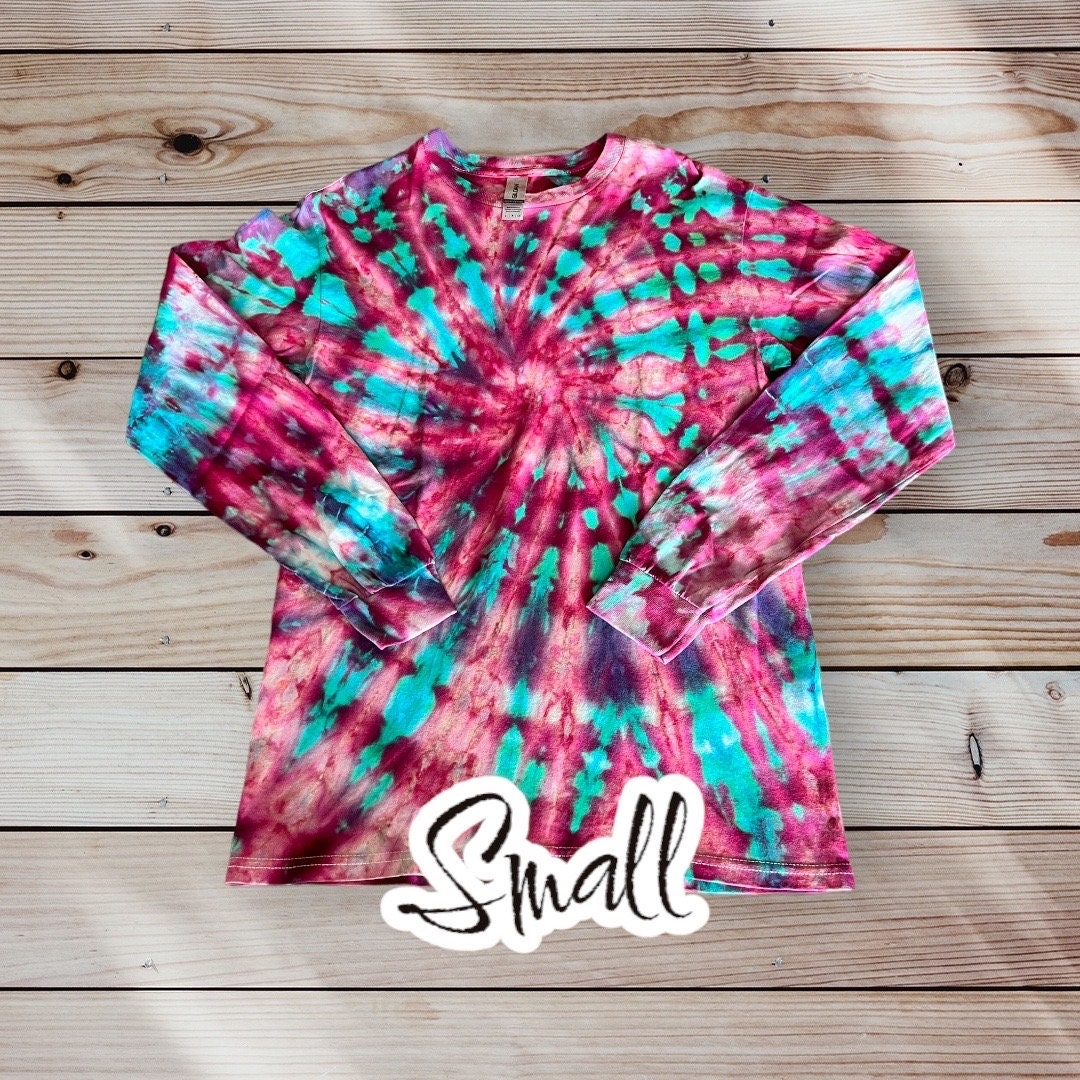 Mile High Dad Rosa Teal Púrpura Espiral Hielo Tinte Tie Dye / Camisa de ...