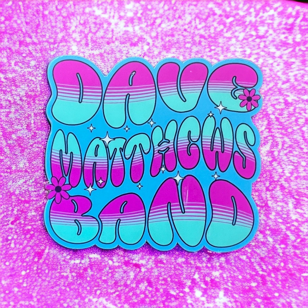 DMB Purple Blue Teal Bubble Letters Flowers Heart Retro Sticker Slap 2. ...