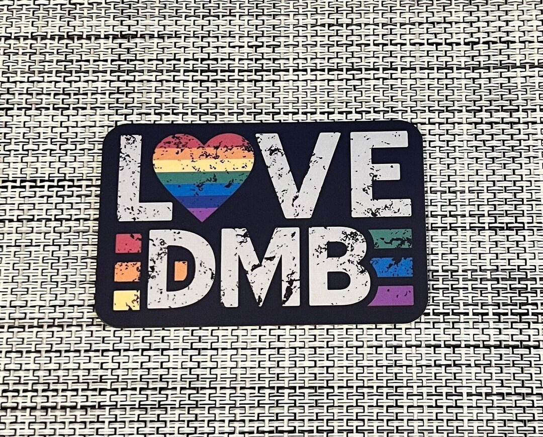 LOVE DMB Rainbow Heart Distressed Look Sticker Slap 1.95 X 3 Matte ...