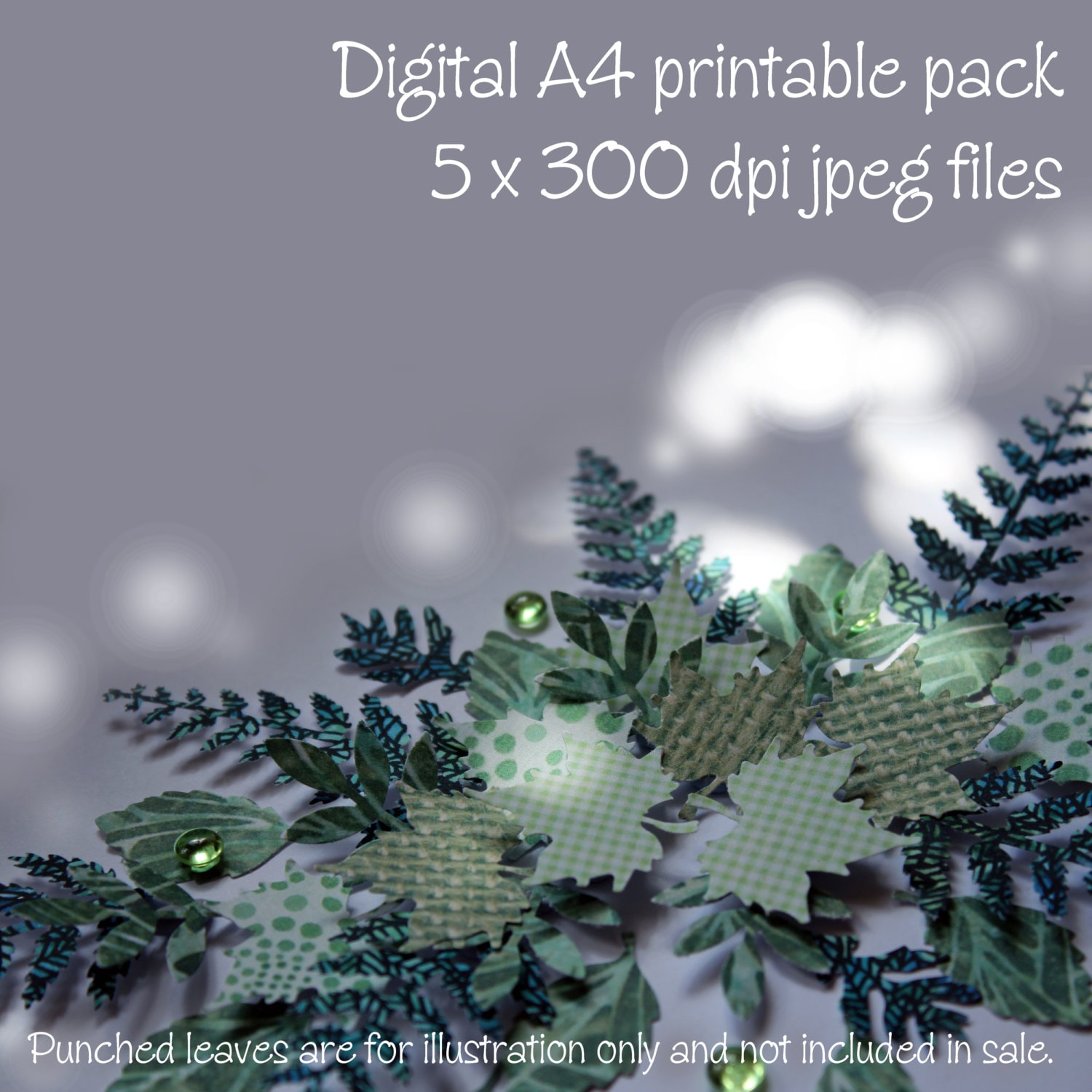 Digital Printable A4 Papers. Leaf Paper. Perfect for Handmade Greeting ...