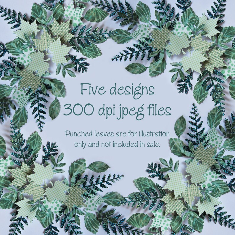 Digital Printable A4 Papers. Leaf Paper. Perfect for Handmade Greeting ...