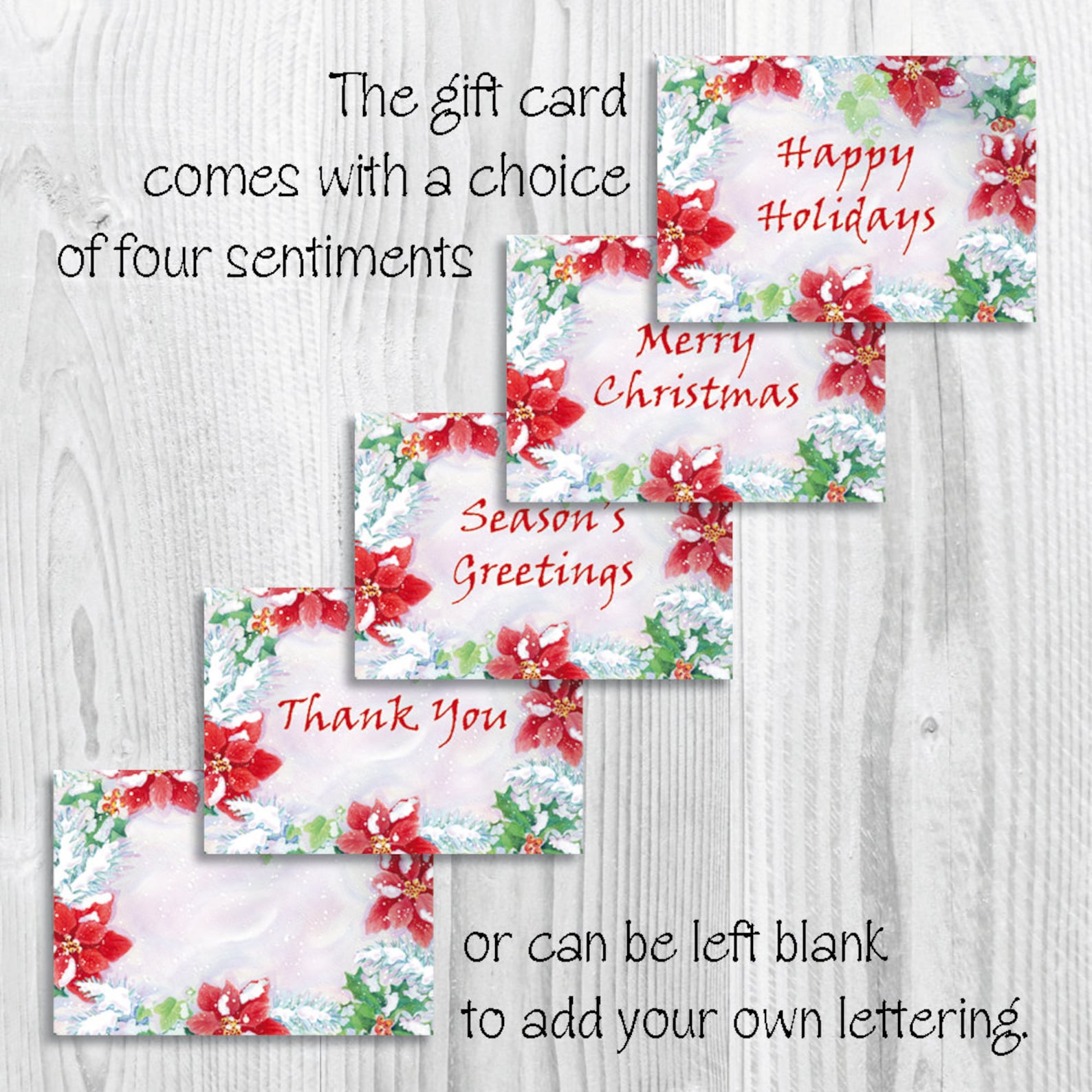 Digital Printable Christmas Gift Card Designs With Matching Envelope ...
