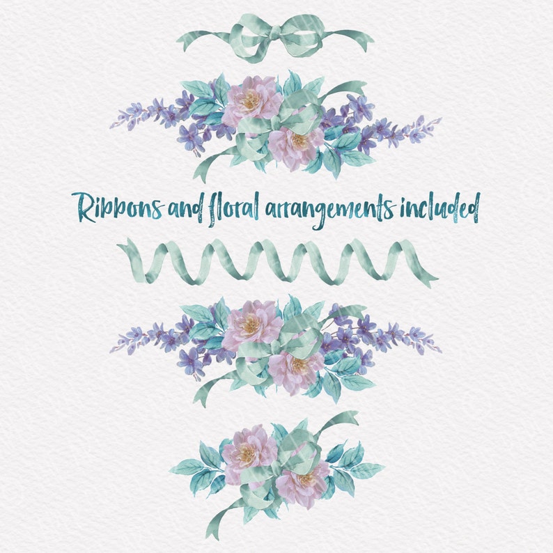 Boho Clip Art Hand-painted Watercolour Arrows With Flowers, Ribbons and ...