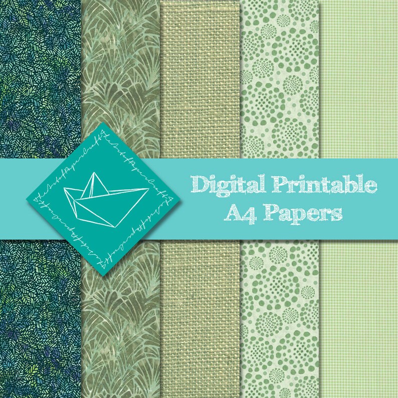 Digital Printable A4 Papers. Leaf Paper. Perfect for Handmade Greeting ...