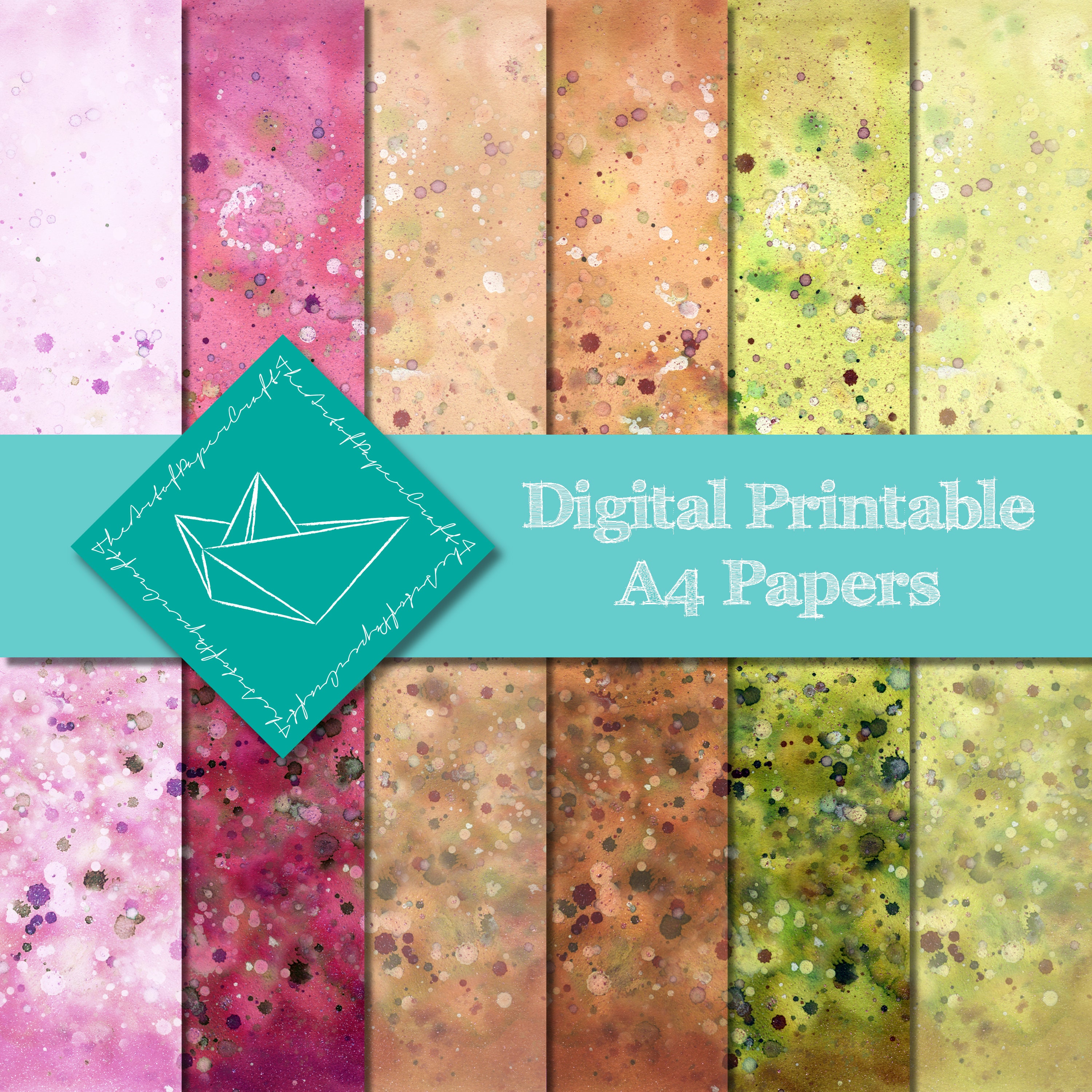 Printable Speckled Background Papers A4. Perfect for Handmade Greeting ...