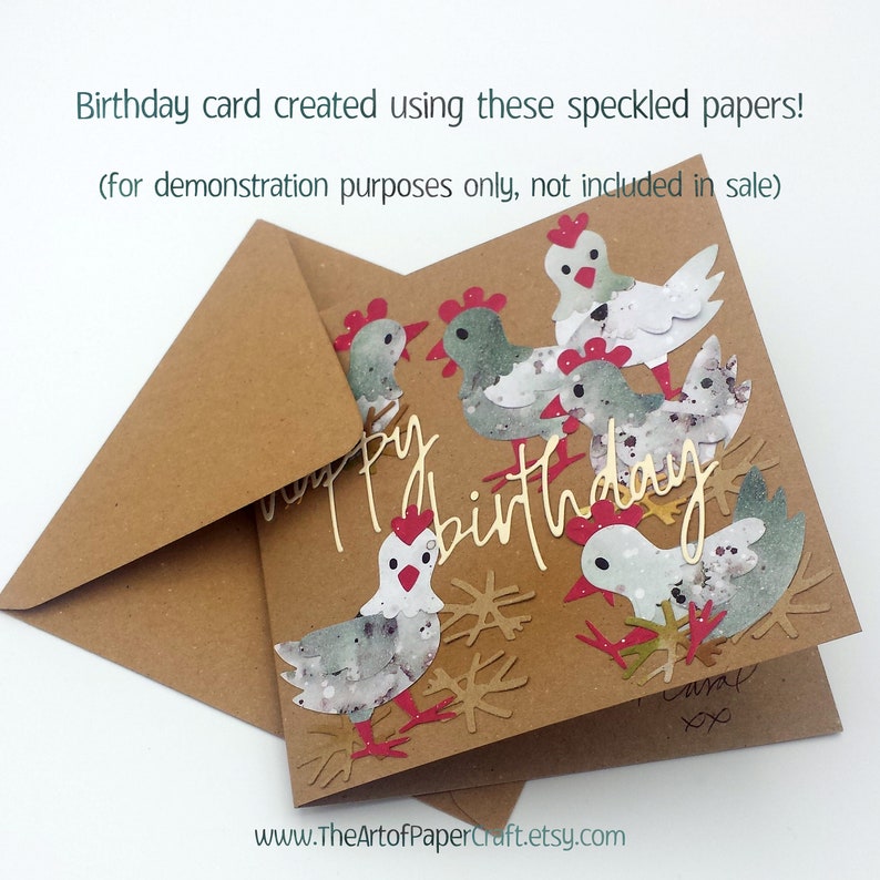 Printable Speckled Background Papers A4. Perfect for Handmade Greeting ...