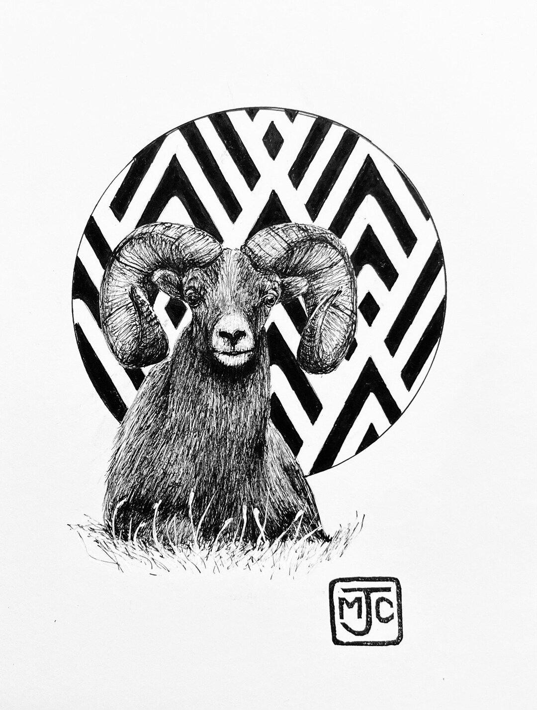 Ram - Original Artwork - Etsy