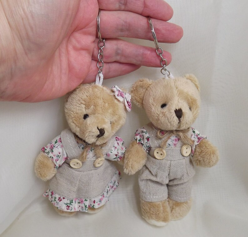 Miniature Girl and Boy Teddy Bears. Bear Key Chains. Bear | Etsy
