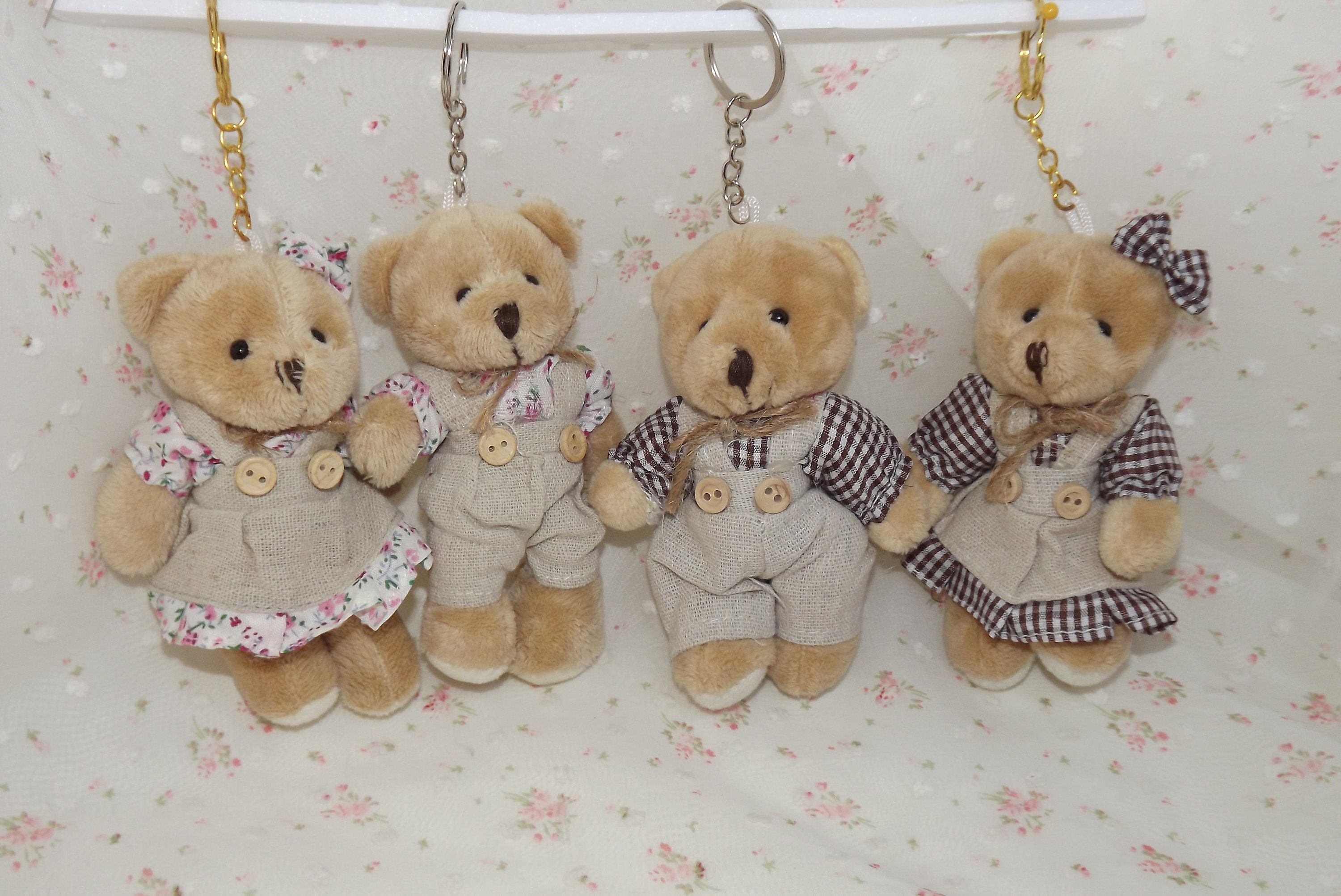 Miniature Girl And Boy Teddy Bears. Bear key Chains. Bear | Etsy