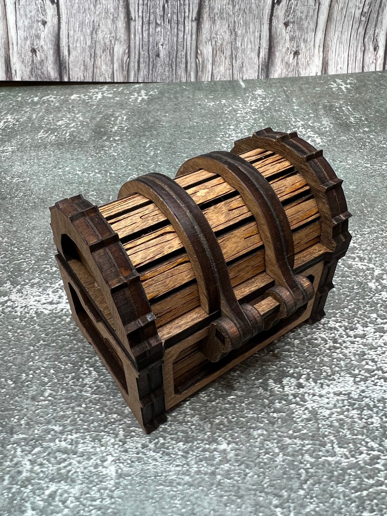Wooden Treasure Chest Box: Handcrafted, Laser Engraved Storage - Etsy