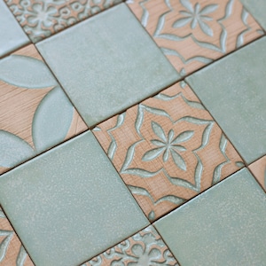 Bluish Mint Handmade Ceramic Rustic Tiles for Kitchen/bathroom ...