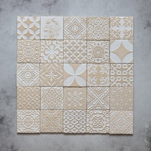 Simple White Handmade Ceramic Tile for Kitchen/bathroom Backsplash ...