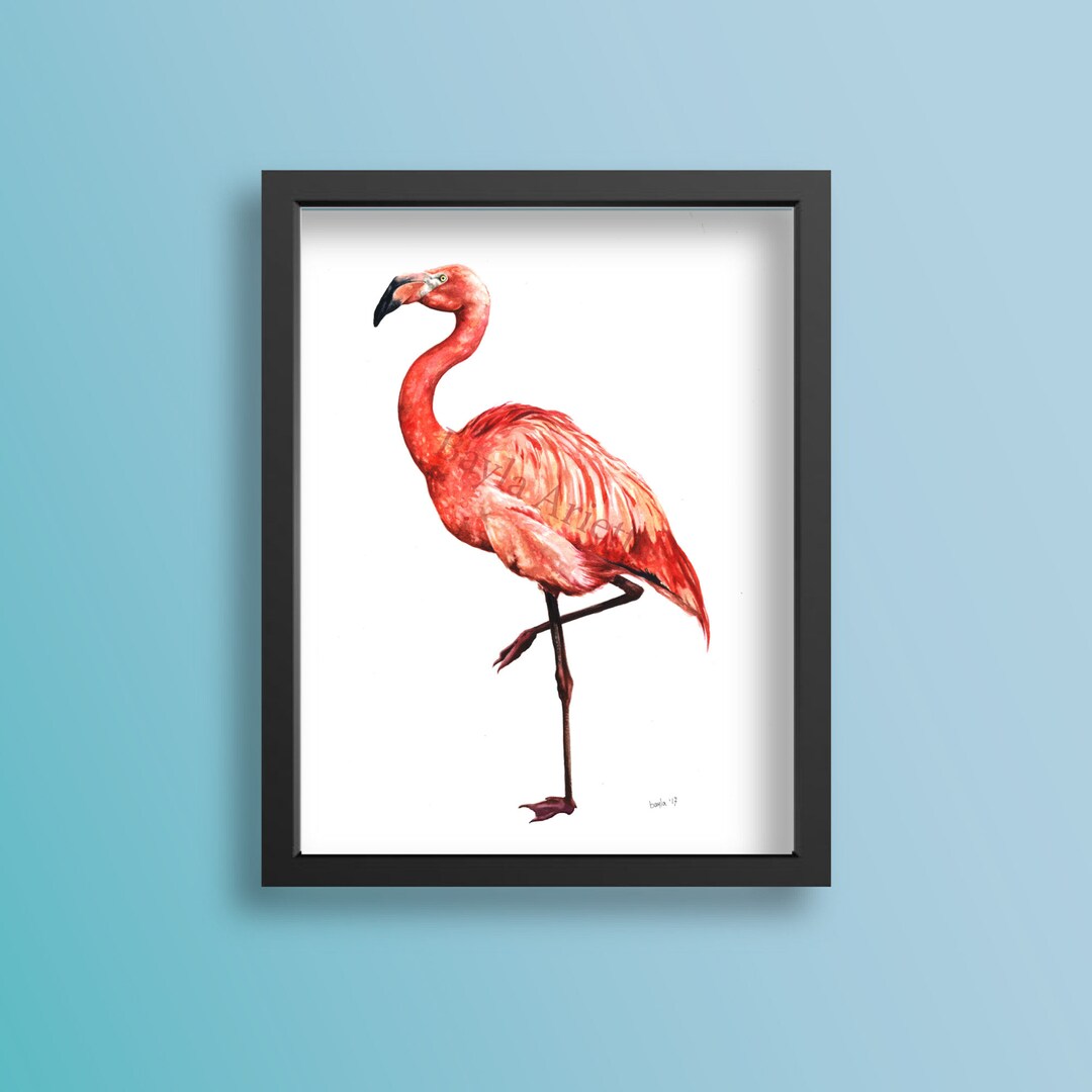 Flamingo Fine Art Print of Watercolor Painting - Etsy