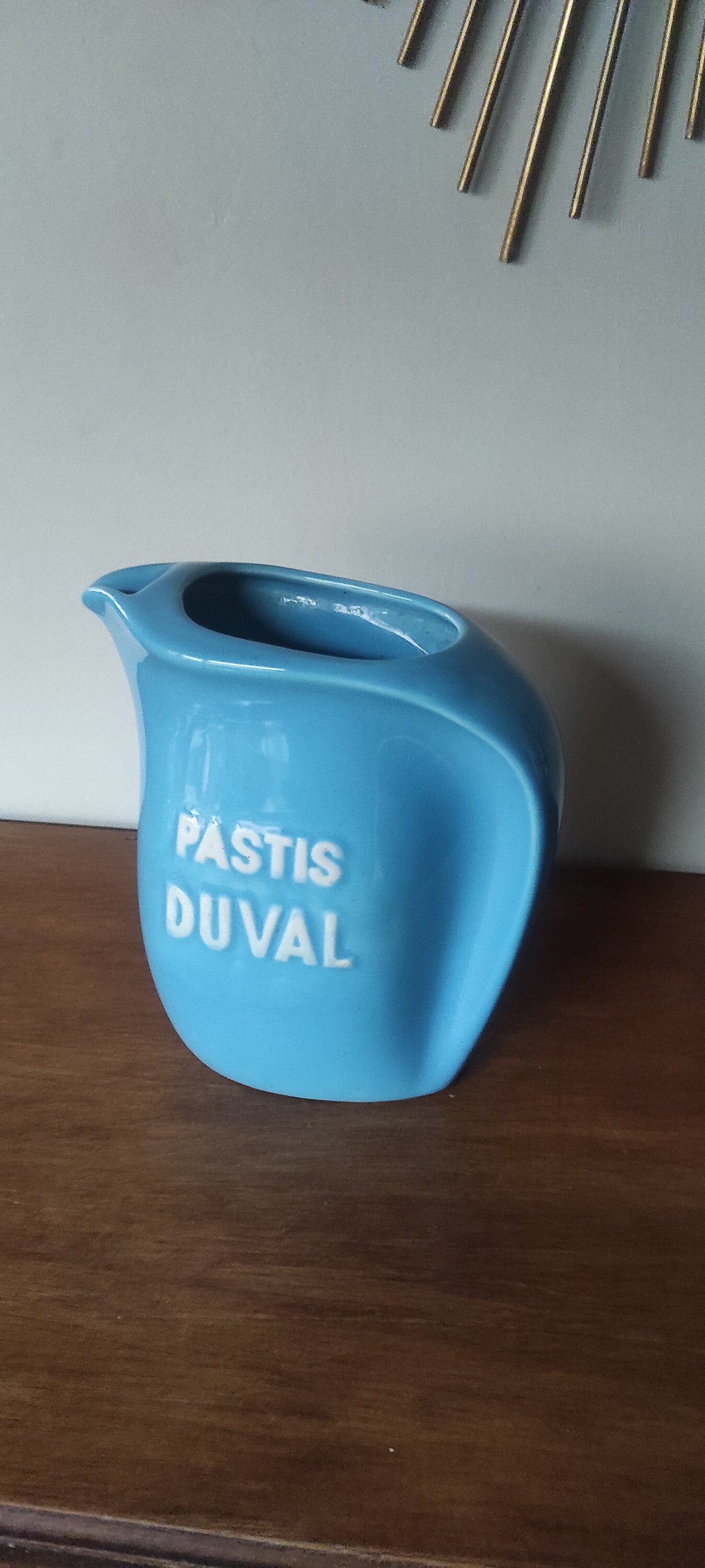 Vintage French Blue Retro Pastis Duval Pastis Water Carafe / Apero Time ...