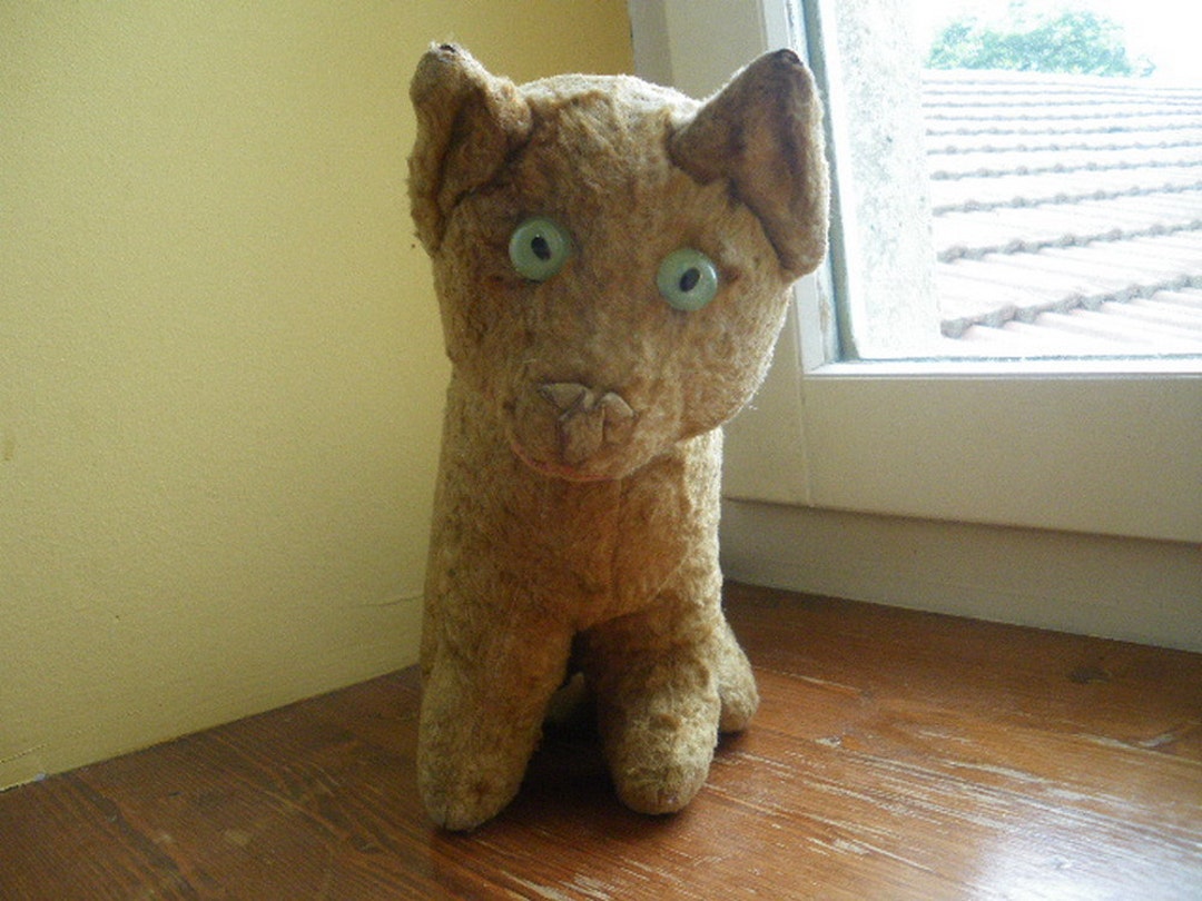 Vintage & Rare Cuddly Toy Cat Around 1930 With Glass Eyes so - Etsy