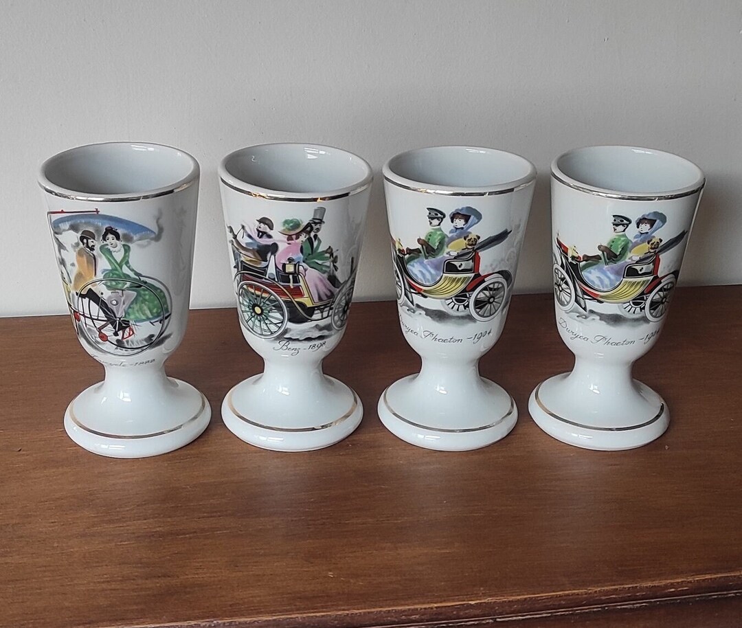 4 Vintage Mazagran Limoges Porcelain / Old Car / Collectible / Limoges ...