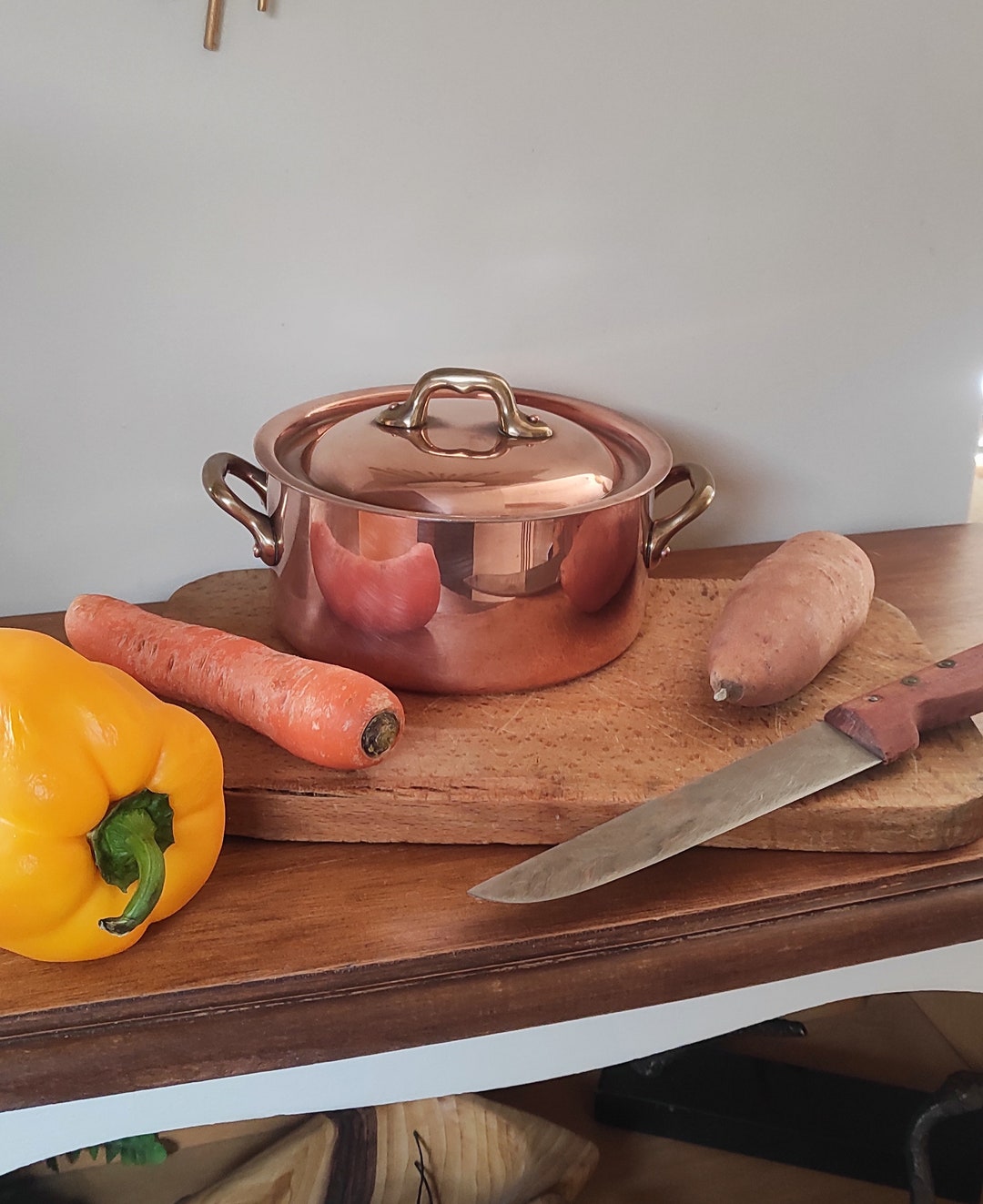 French, Copper, Double Handled, Small Casserole / Stew Pot With Lid ...