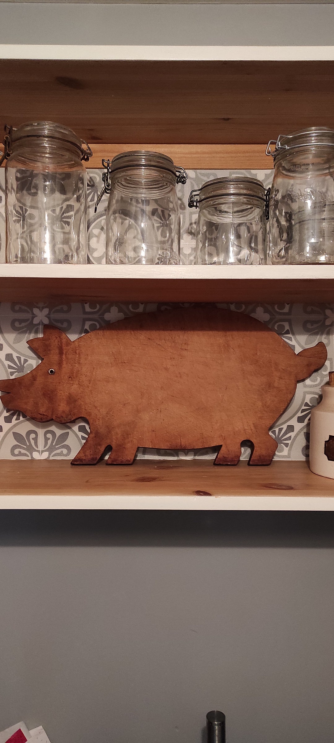 Vintage Wooden Breadboard Decorative Kitchenalia / Pig Breadboard ...