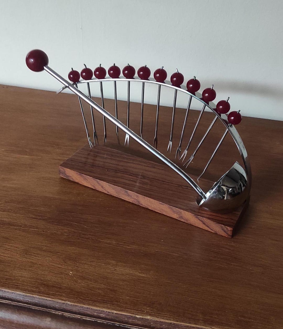 Art Deco Punch Cocktail Stick Set, Bakelite and Macassar, Made in ...
