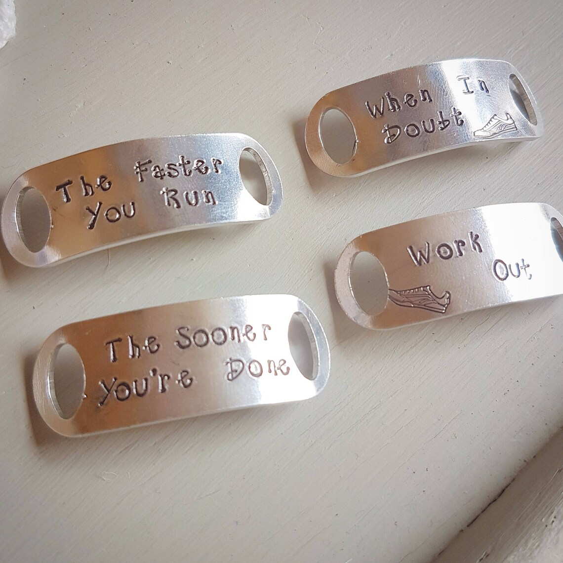Hand Stamped Trainer Tags Accessories Trainers Jogging - Etsy UK
