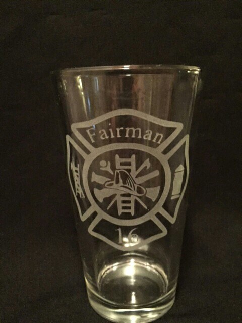 Personalized Firefighter Pint Glass - Etsy