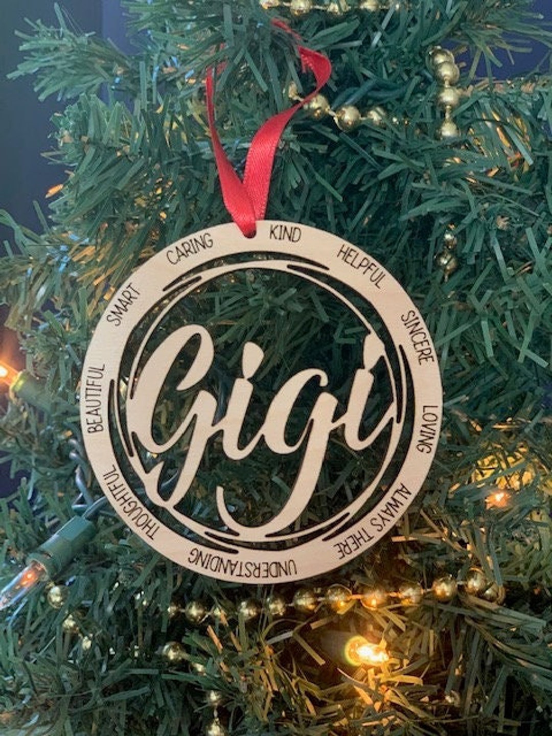 Gigi Wood Ornament, Laser Engraved Gigi Ornament, Grandma Ornament ...