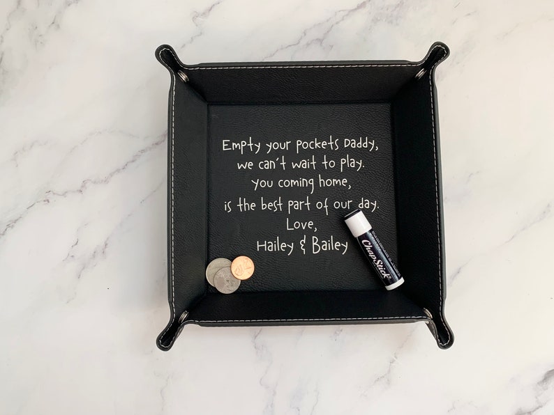 Engraved Valet Tray Catch All Tray for Men Leatherette Tray - Etsy