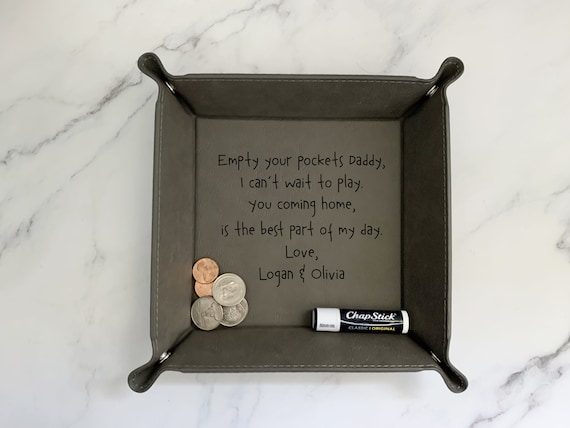 Engraved Valet Tray Catch All Tray for Men Leatherette Tray - Etsy
