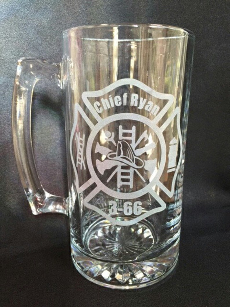 Personalized Firefighter Beer Mug - Etsy