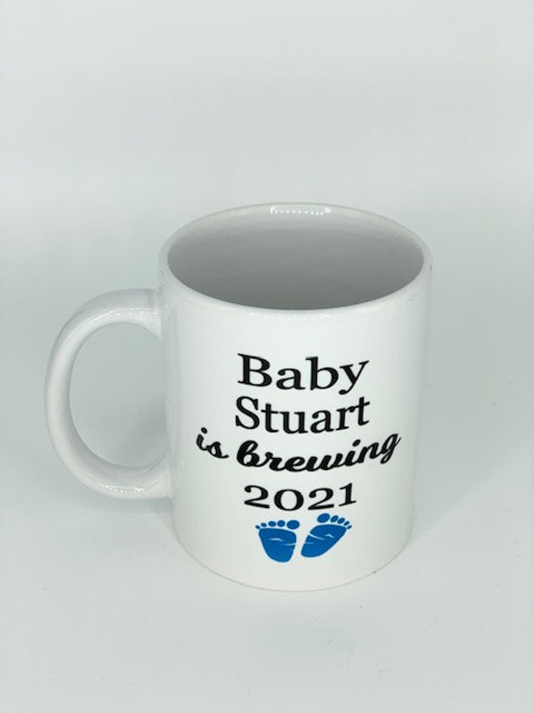 Baby Announcement Personalized Coffee Mug, Pregnancy Mug, Baby Brewing ...