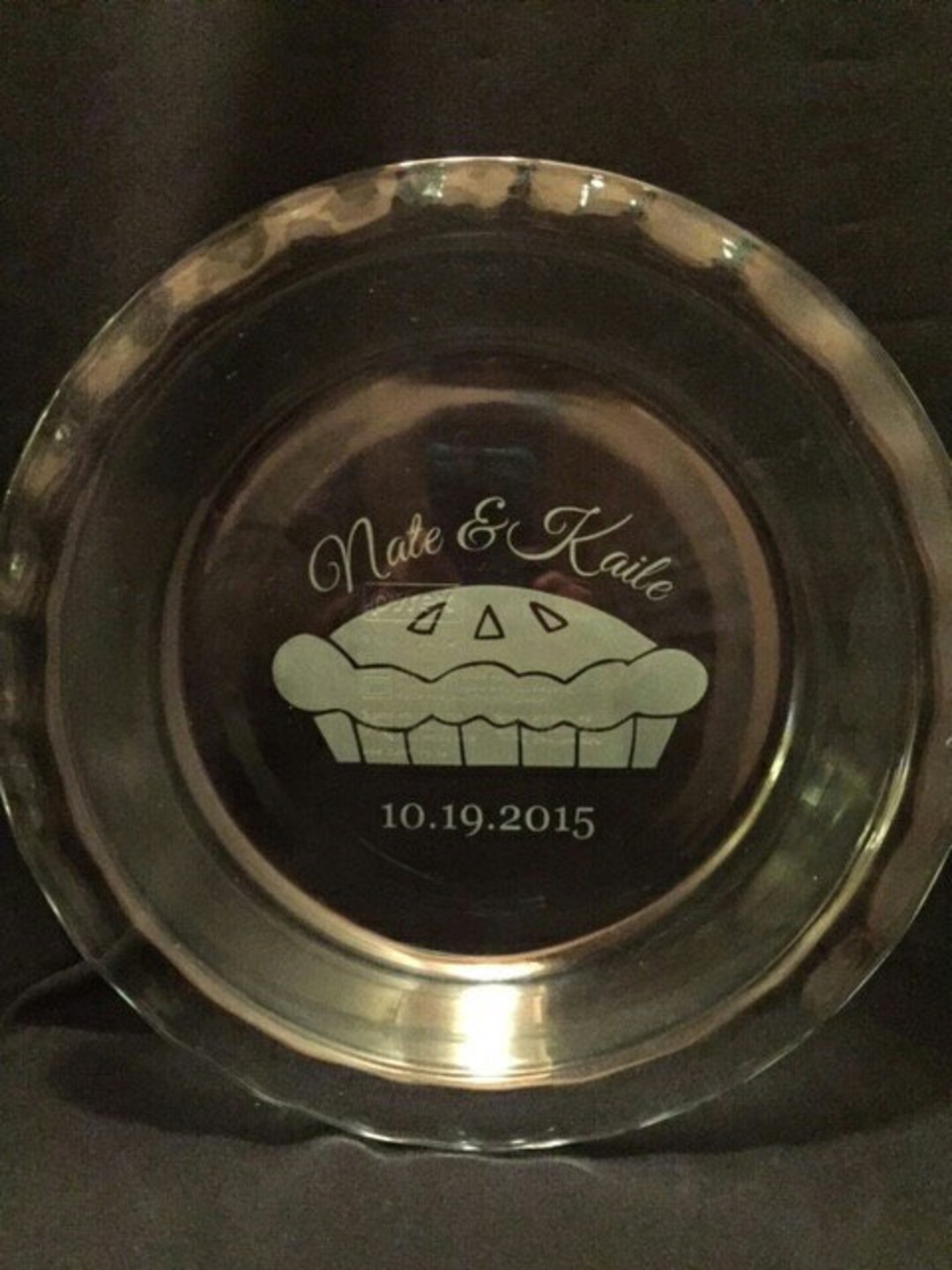 Custom Personalized Pie Plate~ Easy Grab Glass Pyrex Pie Plate - Etsy