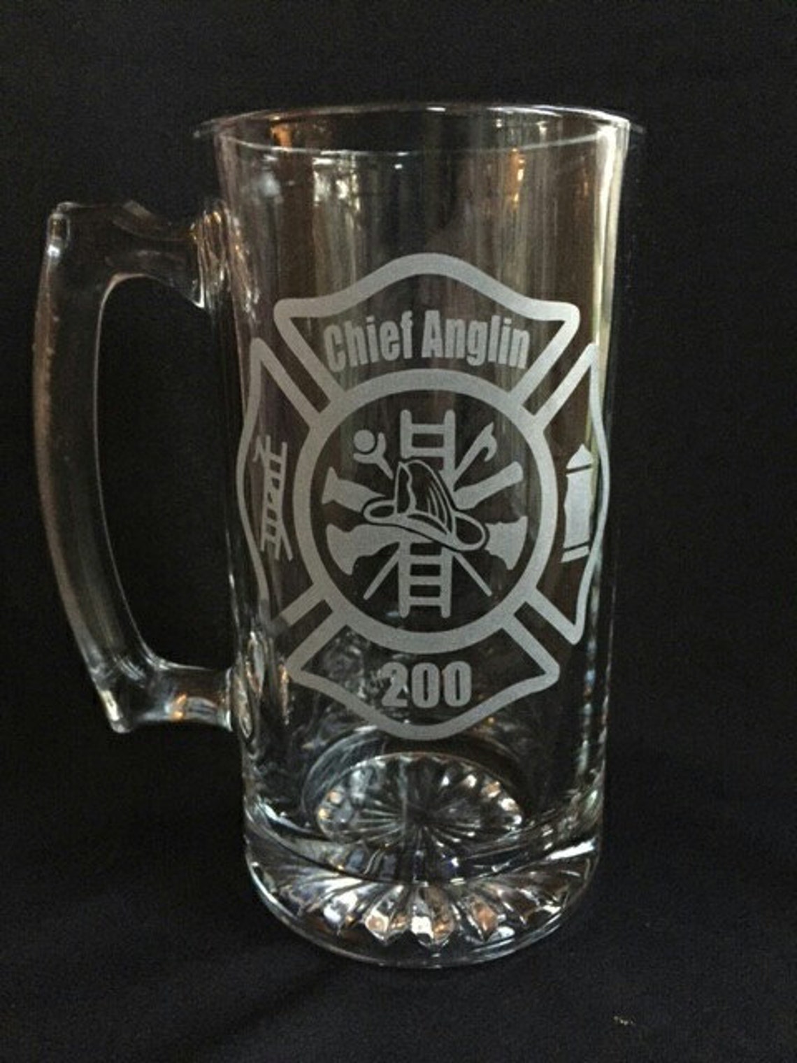 Personalized Firefighter Beer Mug | Etsy