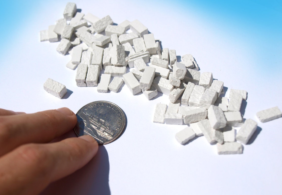 100 Miniature White Stone Blocks O HO Scale Diorama Model - Etsy