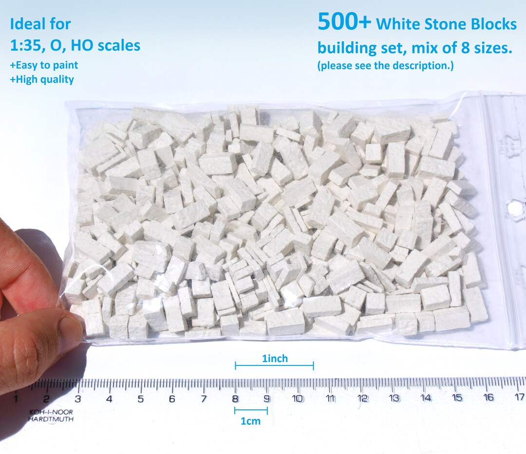 500 Miniature White Stone Blocks O HO Scale Diorama Model - Etsy