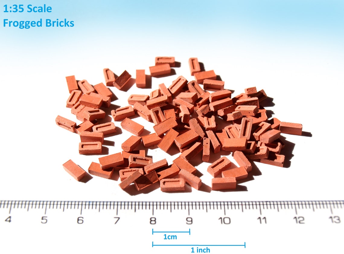 1:35 Miniature Frogged Bricks 100pcs. O Scale Red Model - Etsy