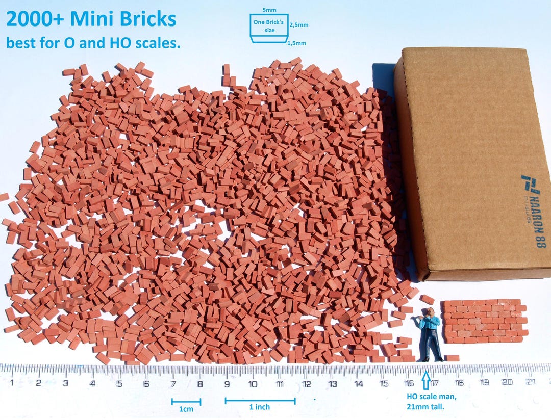Red Miniature Bricks: O & HO Scale Diorama Building, Gypsum - Etsy