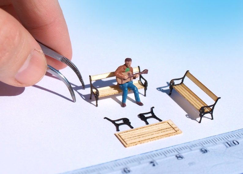 20 Miniature Park Bench KIT: HO Scale Model Railway Scenery - Etsy